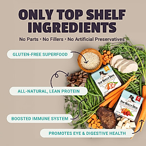 Fresh Dog Food, All Natural Complete Meal or Kibble Topper, Shelf Stable Premade Wet Recipe with Added Vitamins & Minerals for Picky Eaters Puppies Seniors (Chicken 6 x 8.75oz Cartons)