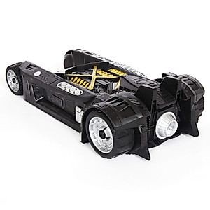 BATMAN 4-inch Action Figure with Batmobile and Batboat 2-in-1 Transforming Vehicle (DC FanDome Exclusive), Black