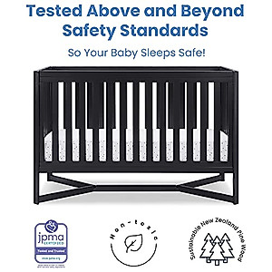 Delta Children Tribeca 4-in-1 Baby Convertible Crib, Midnight Grey