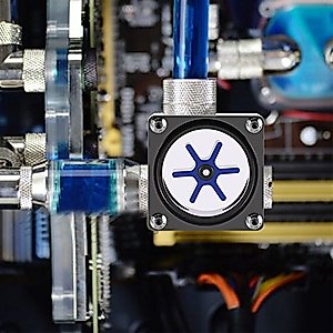Fosa Meter Indicator, G1/4 Threaded 6 Impeller 3 Ways for PC Computer Water Cooling System