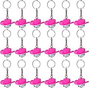 Alabelleza 18pcs Cowboy Hat Disco Ball Keychain Pink Hat Disco Ball Decorations Mini Disco Ball Ornaments Disco Ball Party Decorations Cowgirl Accessories