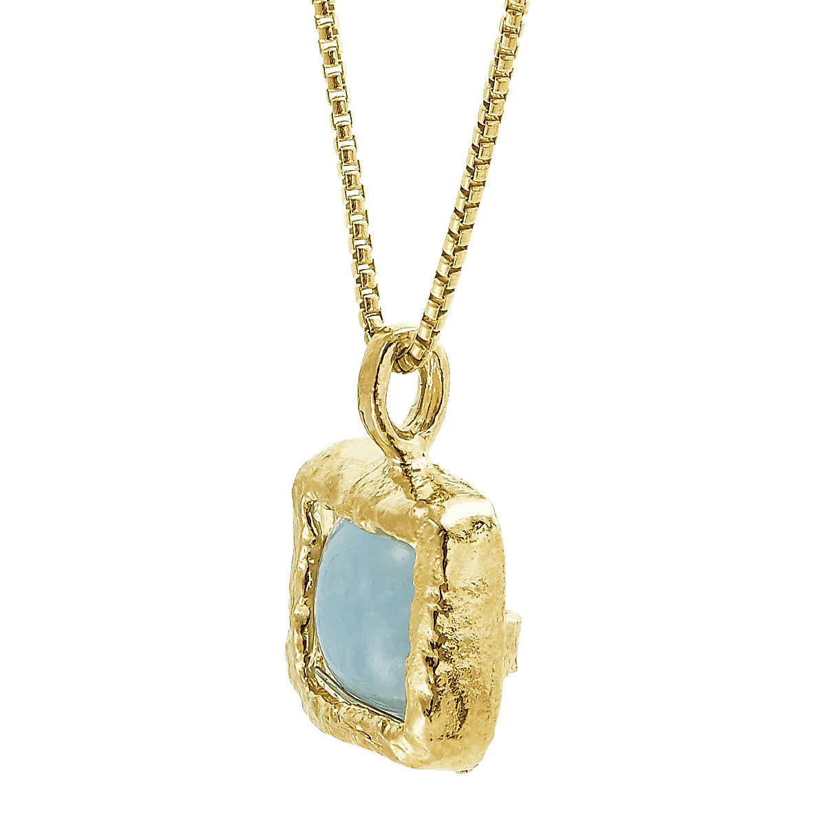 Silpada 'Mediterra' Natural Aquamarine Necklace in 14K Gold-Plated Sterling Silver, 16" + 2"