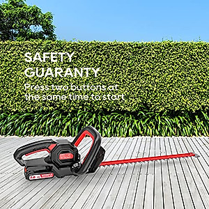 ECOMAX 18V 22-Inch Cordless Hedge Trimmer, Ideal for Pruning Branches in Your Backyard, Garden, Hedge Trimmer with 2.0AH Battery & Charger, ELG06