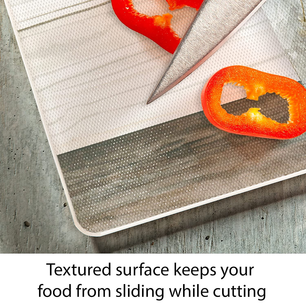 CounterArt Vintage Farmhouse 3mm Heat Tolerant Tempered Glass Cutting Board 15” x 12” Manufactured in the USA Dishwasher Safe