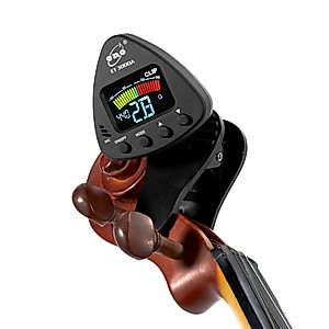 ENO MUSIC Stable Quality Big LCD Display Easy to Read Auto Clip-on Acoustic Electric Guitar Tuner Bass Tuner with Ukulele Violin Chromatice Tunning Mode