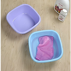 Doryh 12 Quart Plastic Square Washbasin, Set of 3