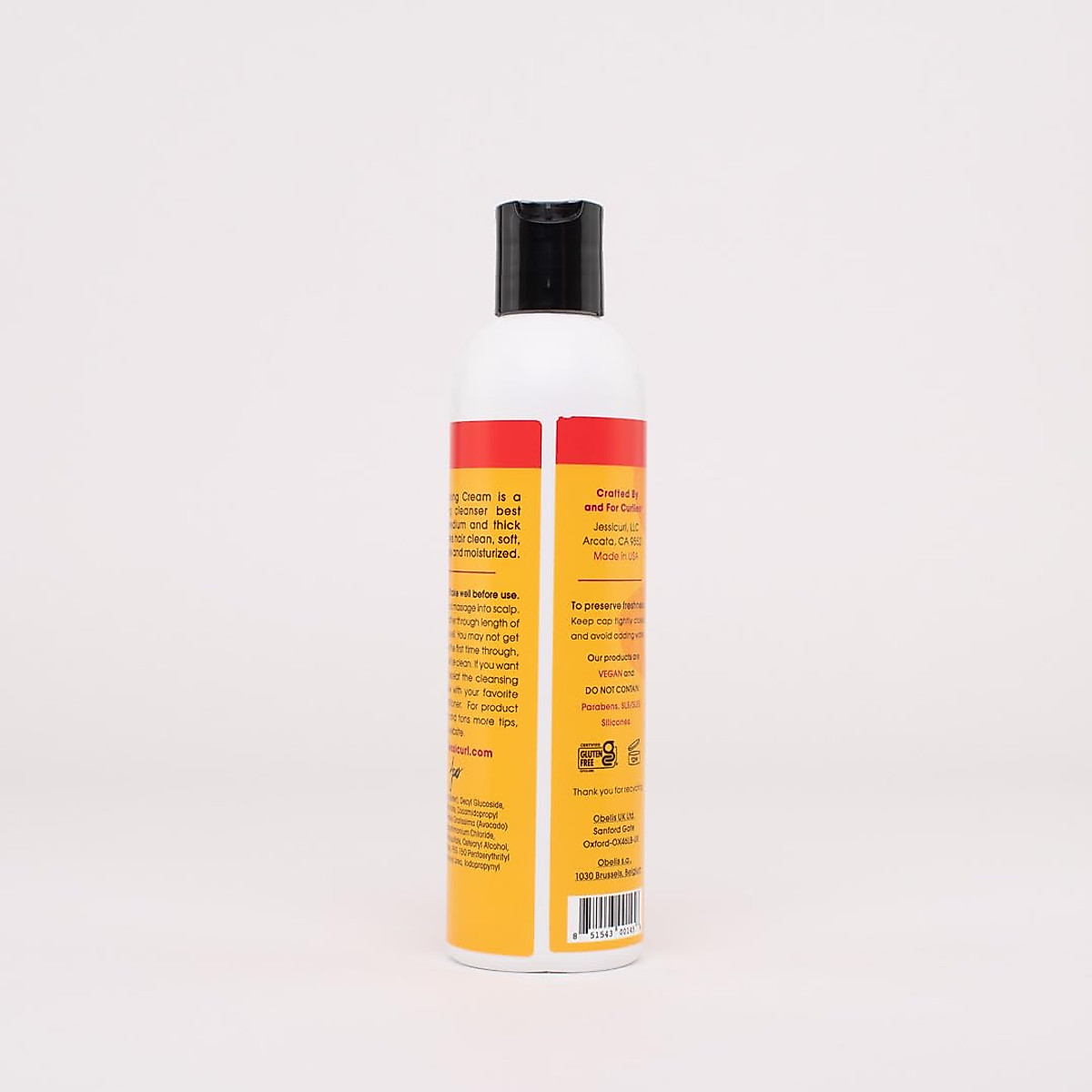 Jessicurl, Hair Cleansing Cream, No Fragrance Added, 8 Fl oz. Moisturizing Shampoo for Curly Hair, Sulfate Free Shampoo for Dry Hair