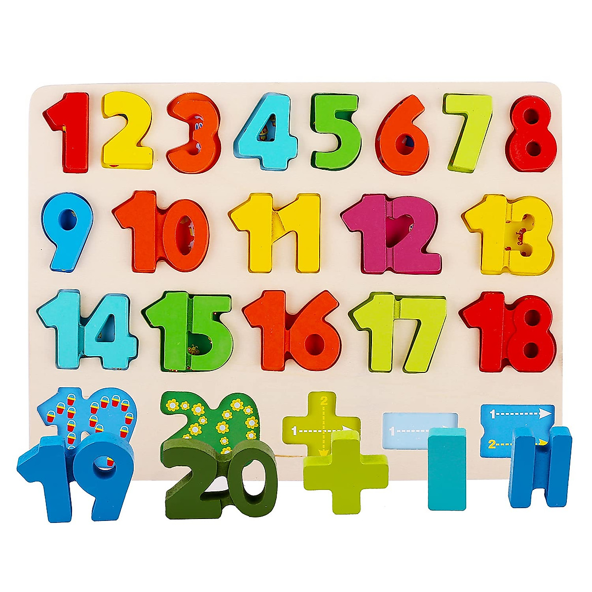 Wooden Puzzles for Toddlers, Kesletney Wooden Alphabet Number Shape Learning Puzzles for Kids, 3 in 1 Montessori Preschool Educational Toys for Boys Girls Ages 3 4 5 Years Old