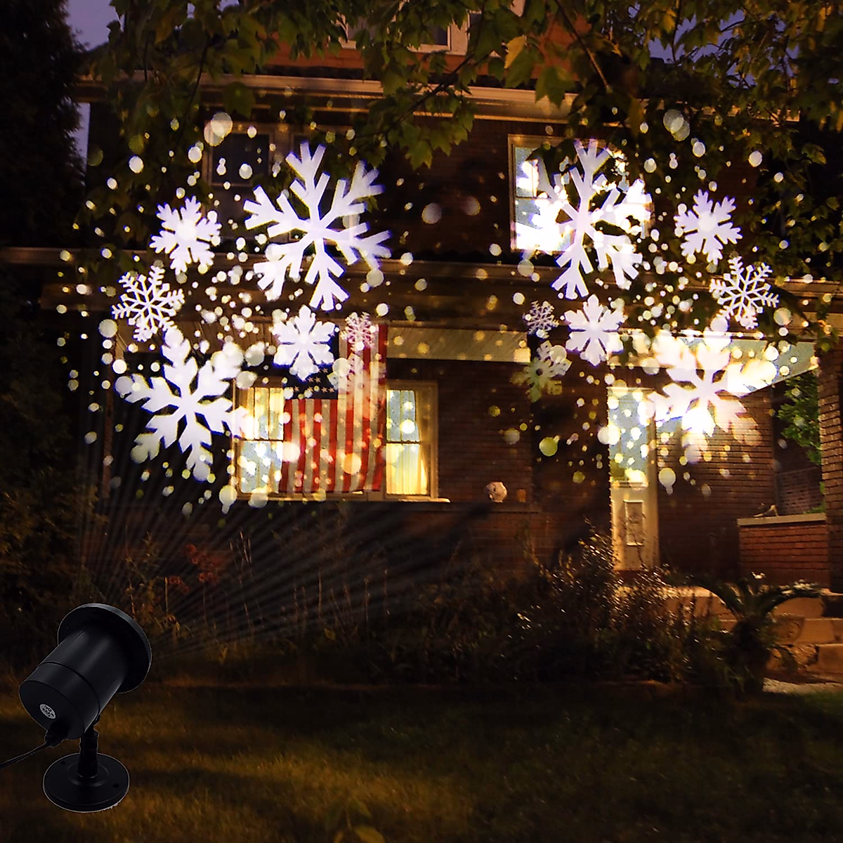 Christmas Snowflake Projection Lights, Coniengk LED Outdoor Projector Lamp, IP65 Waterproof Outdoor Landscape Lighting Snowfall Night Light for Xmas, Holiday, Party, Garden, Patio, Home Decor