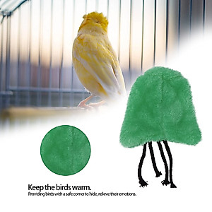 Parrot Warm Plush Fleece Bird Blanket Cuddle Nest Sleeping Nest Birds Cage Hanging Bed House for Parakeet Cockatiel(S Green)