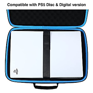 Migitec Hard-Shell Travel Case Compatible with PS5, Protective Carrying Case Holds Playstation 5 Console, Wireless DualSense Controllers, Original Base, Cables and Other Accessories
