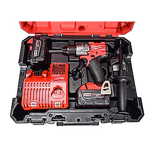 Milwaukee 2904-22 12V 1/2'' Hammer Drill/Driver Kit with (2) 5.0Ah Batteries, Charger & Tool Case Red