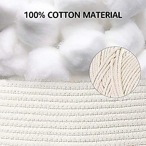 ANTJUMPER Cotton Rope Basket Hamper, Decorative Laundry Woven Storage Bin for Toys Clothes in Bedroom Bathroom Living Room (15“x15"x16")