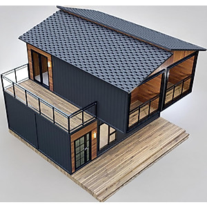 20FT x4 Double Story House 2024 Tiny House, Foldable Tiny Home with Water and Electricity Discharge Pipe Prefab Space 40 FT Tiny House to Live in Modular Homes Container House Mobile House