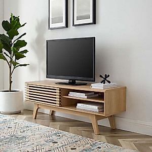 Modway Render Mid-Century Modern Low Profile 48 Inch TV Stand in Oak, 48"