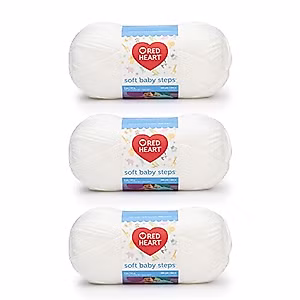 Red Heart Soft Baby Steps White Yarn - 3 Pack of 141g/5oz - Acrylic - 4 Medium (Worsted) - 256 Yards - Knitting, Crocheting & Crafts