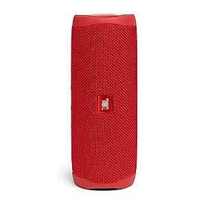 JBL Flip 5 Waterproof Portable Wireless Bluetooth Speaker Bundle with divvi! Protective Hardshell Case - Red