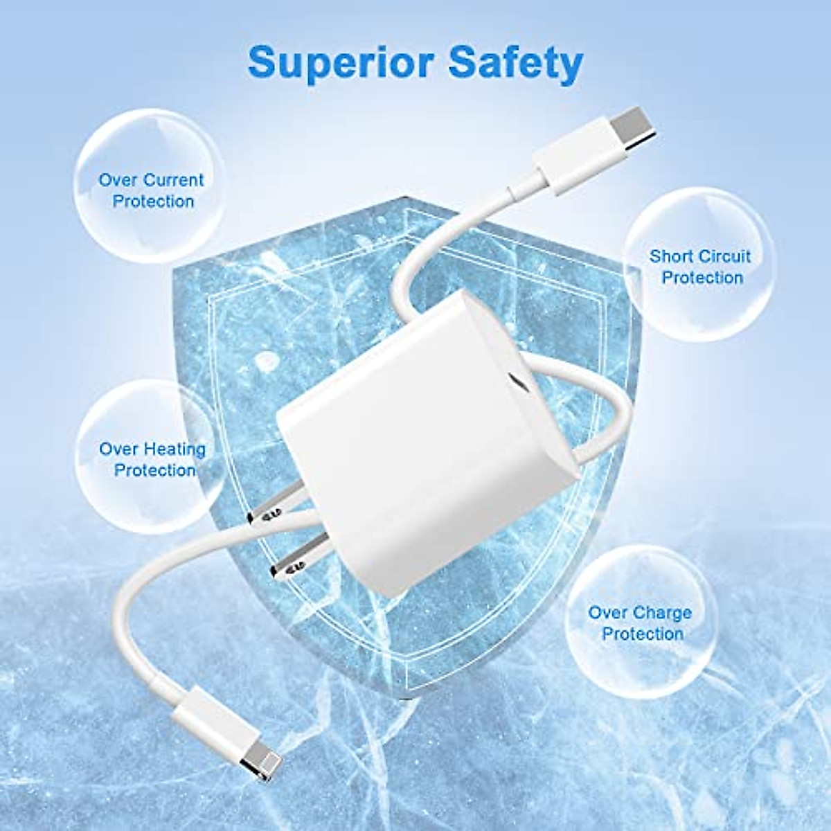 3 Pack iPhone 15 14 Charger Fast Charging, [Apple MFi Certified] PD 20W USB C Wall Charger Block with 6FT Type C to Lightning Fast Charging Data Sync Cable for iPhone 15 14 13 12 11 XS XR X 8 iPad