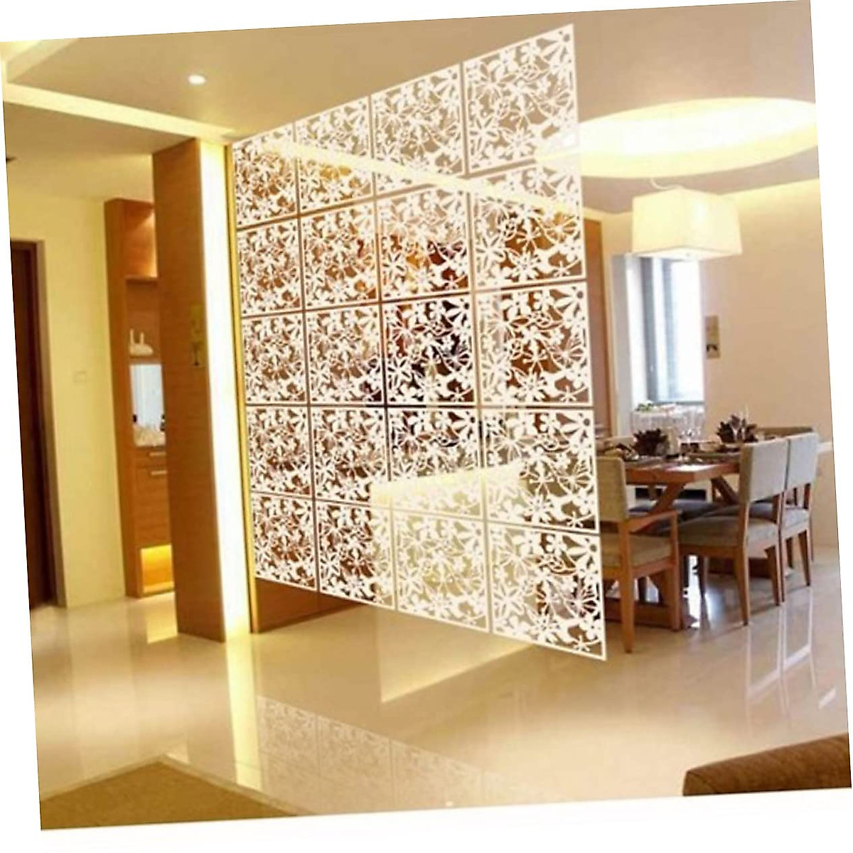 LIFKOME 12pcs Hanging Decorative Panel Hanging Decorative Screens Room Division Panels Hanging Partition Screen Hanging Divider Screen Fashion Decorate Cut Off Hanging Screen White