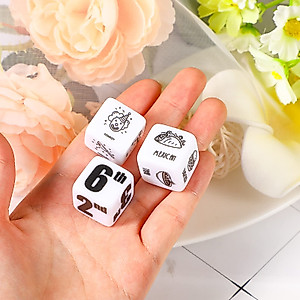 Landhoow 3 Pcs Dinner and a Movie Decider Dice Valentines Day Gifts for Him Her Decision Dice with a Black Velvet Storage Bag for Couples Games Wedding Honeymoon Anniversary Present, 0.8 Inch