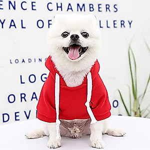 Dog Costume Christmas Costume Cat Clothes Pet Autumn and Winter Red Fleece Zipper Pocket Sweatshirt Solid Color Tops Pet Cats and Dogs Hoodies Warm Pet Dog Christmas Shirts for Small Dogs (RED, XXXL)