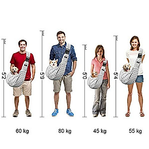 Jekeno Small Dog Sling Cat Carrier Adjustable Strap Hands Free Pet Puppy Travel Bag Backpack for Women Girls (White Gray)