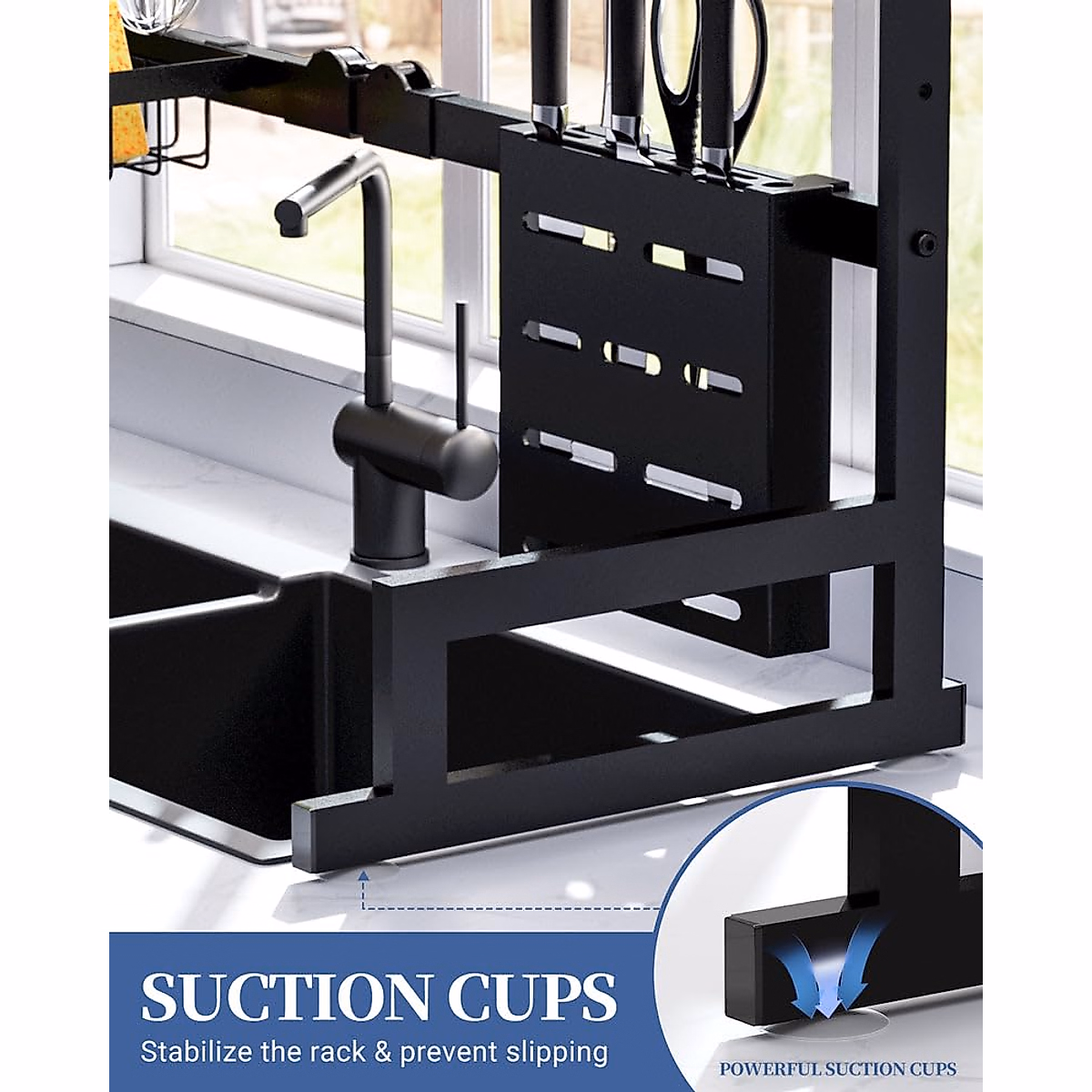 Kitsure Dish Drying Rack - Adjustable & Space-Saving Dish Rack（29.5-35.5in）, Over-The-Sink Dish Drying Rack, Multifunctional Kitchen Dish Drying Rack, Stainless Steel Dish Drying Rack