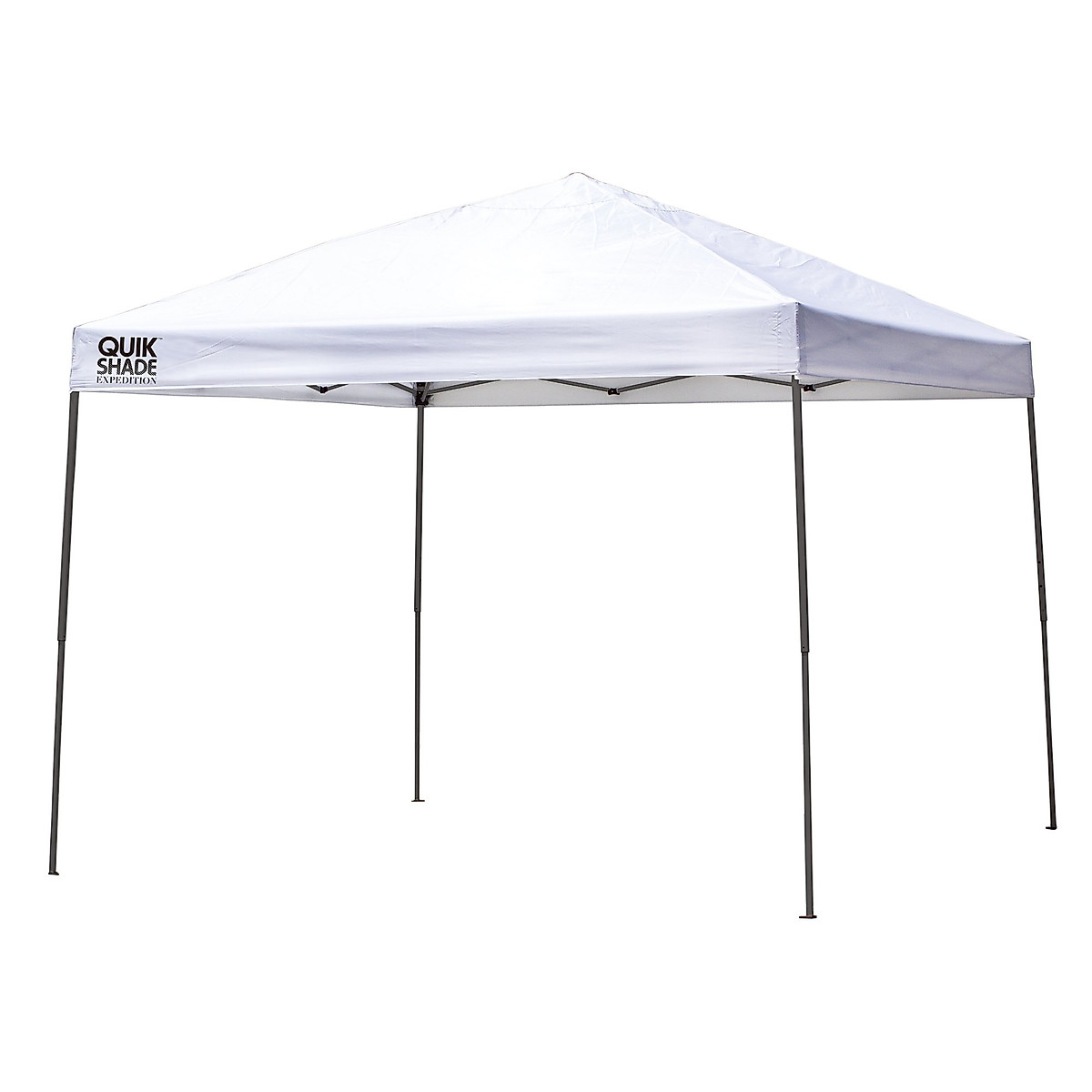 Quik Shade 10' x 10' Expedition 100 Square Feet of Shade Straight Leg Base Outdoor Pop-Up Canopy - White