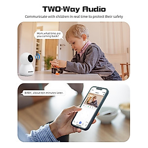 WESECUU Indoor Camera, 360 PTZ Pet Camera Dog Camera with Phone App, 2.4G WiFi Smart Video Baby Monitor Cameras for Home Security Indoor Motion Detection Siren 24/7 Night Vision 2 Way Talk Cloud/SD