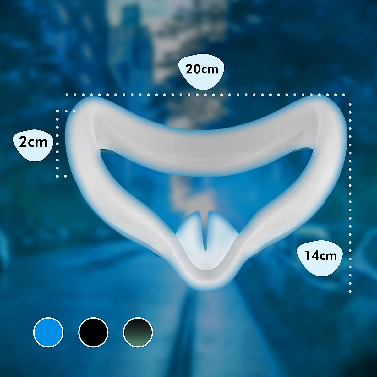 VR Silicone Cover for Oculus Quest 2 - Washable Sweat-Proof Anti-Leakage Light Blocking (Grey)