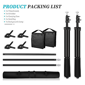 GSY Backdrop Stand 6.5x6.5ft/2x2m, Adjustable Heavy Duty Background Stand for Parties, Wedding, Photography, Ad Display, Activity Decoration