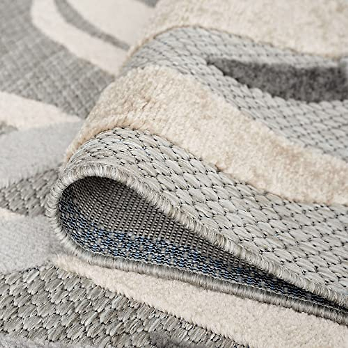 Jute Water Resistant Indoor Outdoor Rug 5x7 - Modern Outdoor Rugs for Patio, Entryway, Deck, Porch, Camping, RV - Outside Area Rug