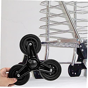 CLISPEED 1 Pair Shopping Wheel Luggage Cart Wheels Trolley Wheels Truck Climbing Wheel Stair Climbing Cart Wheels Replacement Caster Shopping Cart Casters to Rotate Iron Stem Vegetable