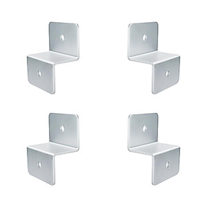 KUMGROT 4 Sets Solar Panel Brackets Aluminum Alloy Z Brackets for Solar Panels Roof RV Boat Off Grid, Silver