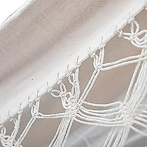 LALA IKAI Macrame Fringe Hammock Boho Balcony Hammock Handmade Tassels Hammock 2 Person Double Hammock 450lbs for Home,Outdoor,Backyard,Beach,Patio