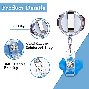5pcs Retractable Badge Holders - Badge Reel Holder for Nurses and Children - Cartoon Cute Retractable Badge Reel - Clip-on Name Badge Holder for Office