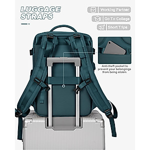 wepadre Women's Laptop Backpack, A-peacock Blue, 15.6in