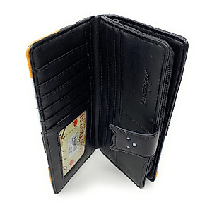 Shag Wear Kitty Cat Crowd Chic Large Animal Wallet for Women and Teen Girls Vegan Faux Leather Black 7"