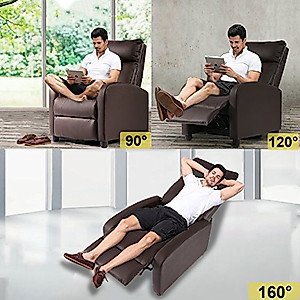 FDW Recliner Chair Reclining Sofa Leather Chair Home Theater Seating Lounge with Padded Seat Backrest