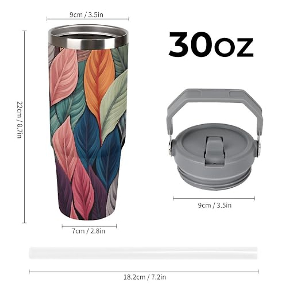 SYJTGDE Large Capacity Car Cup Multicolor Leaves Fashionable Upgrade Car Cup Advanced And Beautiful Travel Cup