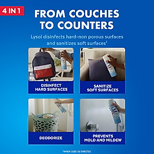 Lysol Disinfectant Spray, Sanitizing and Antibacterial Spray, For Disinfecting and Deodorizing, Crisp Linen, 1 Count, 12.5 fl oz