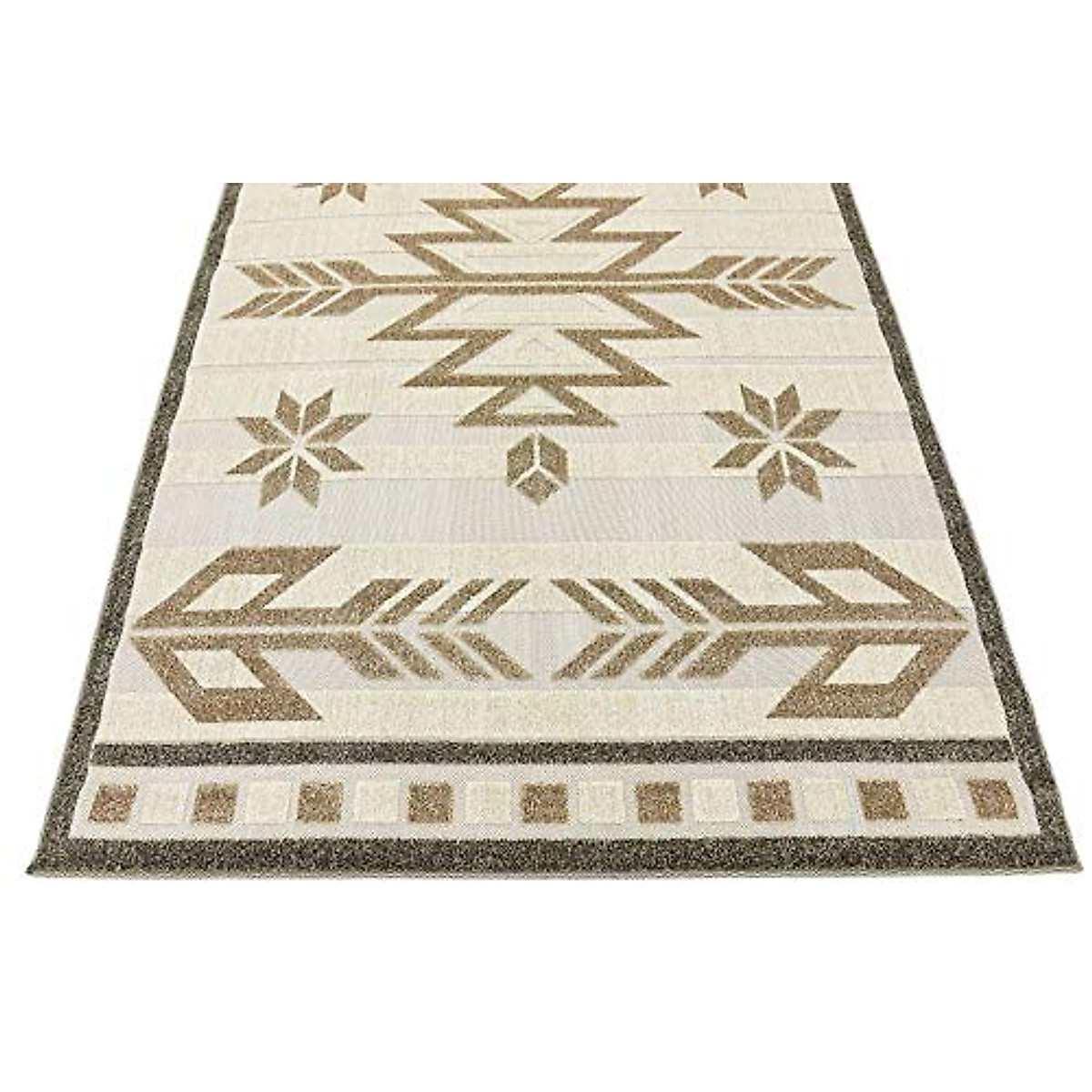 Unique Loom Outdoor Modern Collection Area Rug - Albuquerque (5' x 8' Rectangle, Beige/ Brown)