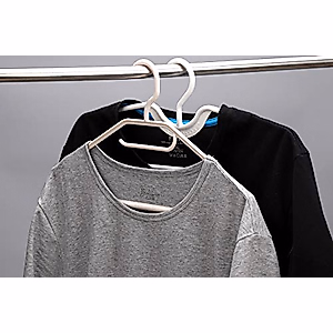 Higher Hangers Classic Short Neck Design Heavy Duty Slim Plastic Space Saving Clothes Hangers- 40 Pack - Create Extra Closet Space, Non-Slip, Durable, Practical, and Versatile Closet Organizer (White)