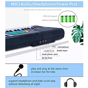 Keyboard Piano Electric Digital Piano Mini Music Electronic Keyboards 61 Key Kids Piano Musical Instrument Piano Toy w/ Microphone for Beginners Christmas Birthday Gifts