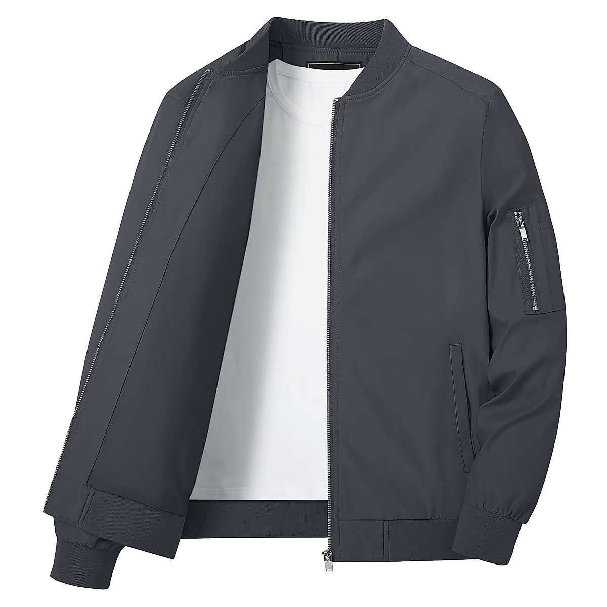 KEFITEVD Men's Windproof Bomber Jackets Varsity Jacket Men Classic Fit Bomber Jackets Men Military Windbreakers Work Jackets for Men