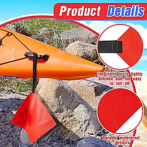 Oudain 2 Pieces Kayak Tow Flag Red Safety Flags Hooked Kayak Flag for Kayak Sup Canoes Towing Truck Boat Trailer Safety Warning Accessories Kit