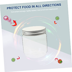 Hemoton 8 Pcs Kitchen Storage Jar Empty Condiment Containers Transparent Cereals Jar Empty Cylinder Jar Candy Canister Kitchen Pantry Jars Kitchen Nuts Storage Dry Nuts Sealing Jars