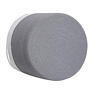 24" x 24" x 17" Max Size Large Cotton Rope Basket, Extra Large Storage Basket, Woven Laundry Hamper, Toy Storage Bin, for Blankets Clothes Toys Towels Pillows in Living Room, Baby Nursery, Grey