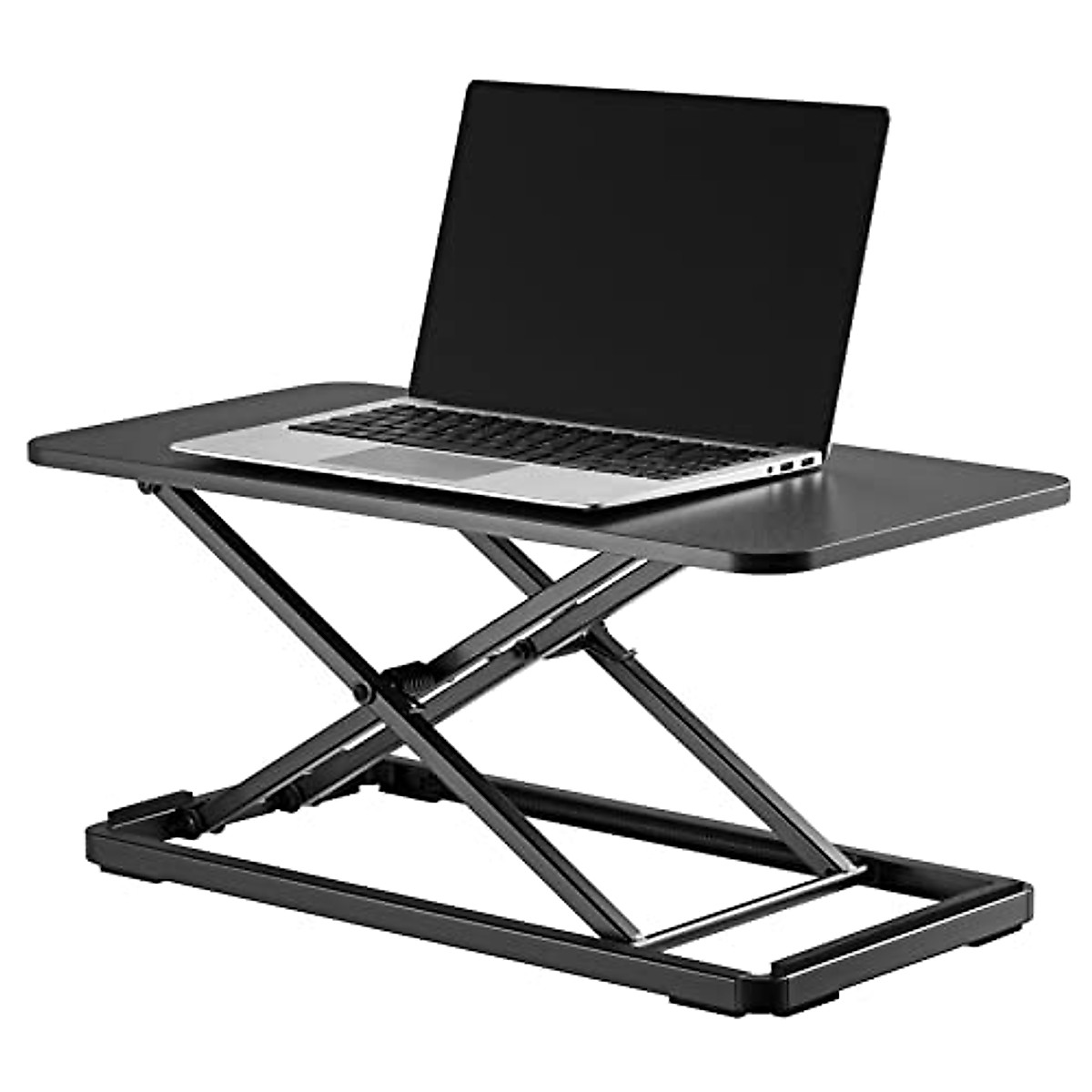 Mount Plus KBT10 Ultra Slim 24" Laptop, Keyboard and Mouse Stand | Sit Stand Adjustable Riser for Standing Desks | Lifts Up to 15.6 inches in Height | 5 Height Levels Riser