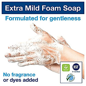 Tork Extra Mild Foam Soap S4, No Fragrance Added, 6 x 1L, 401211 & Matic Soft Hand Towel Roll, White, Advanced, H1, Long-Lasting, High Absorbency, High Capacity, 1-Ply, 6 Rolls x 900 ft, 290095